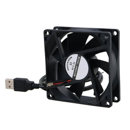 Black 5v Computer Cooling Case Fan 8025 Usb Silent Fan 8cm Fan Speed ...