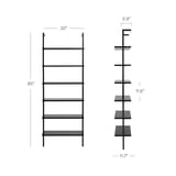 Nathan James Theo 6-Shelf Tall Bookcase, Wall Mount Bookshelf Wood ...