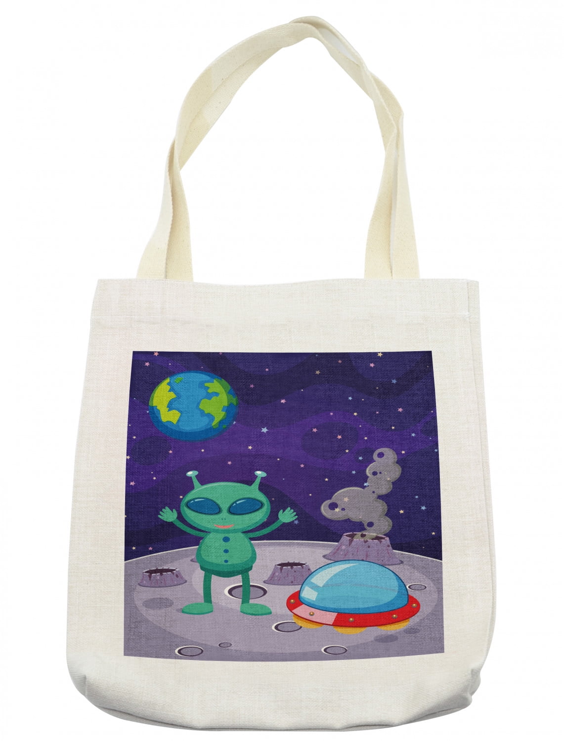 Alien Tote Bag, Cartoon Interpretation of a Mysterious Vertical Space ...