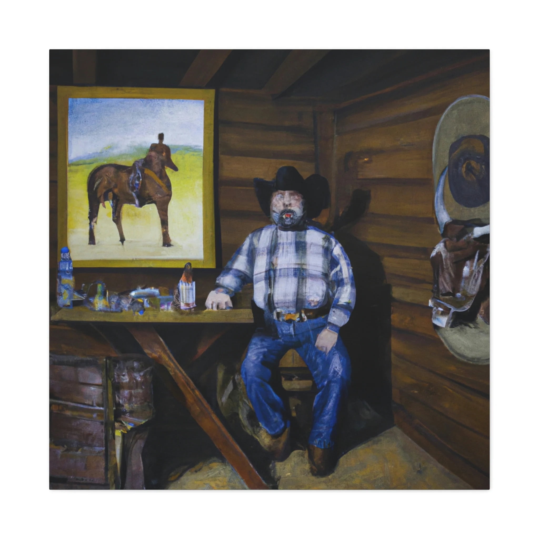 The Saloon Scene - Canvas - Walmart.com