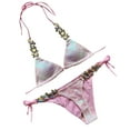 Aayomet Womens Bathing Suits Womens Metallic Halter Top Two Piece
