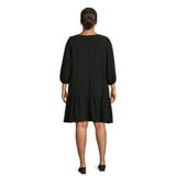 JMS Just My Size by Hanes Women's Plus 3/4 Sleeve Tiered Dress ...