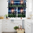 3 Piece Kitchen Curtains and Valances Set Football Cafe Curtains 24 ...