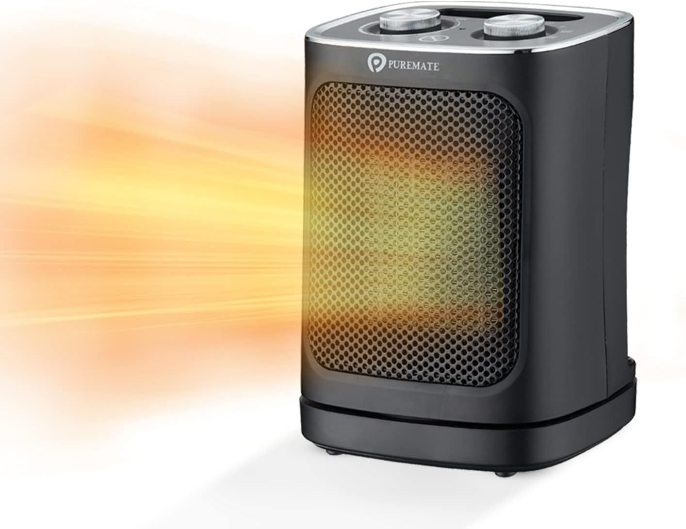 Ceramic fan heater, 1800W portable electric heater with 2 heat settings ...