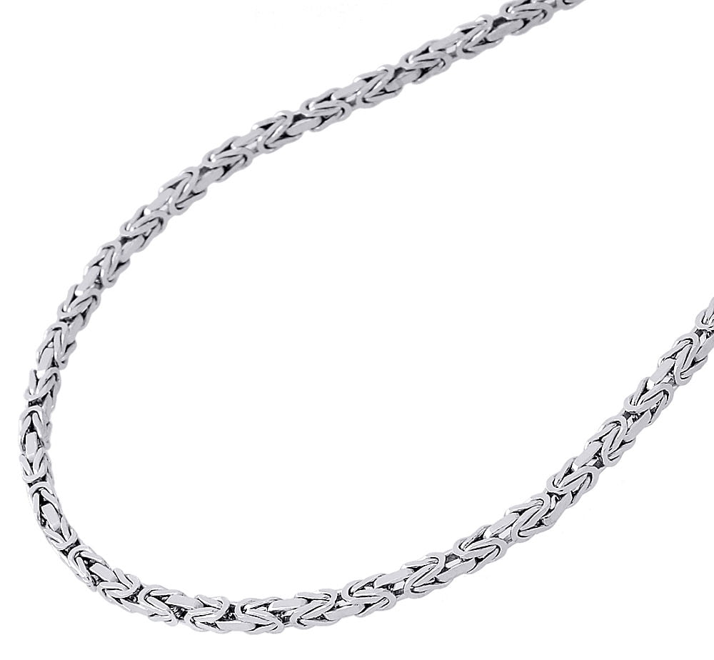 Jewelry For Less - 14K White Gold 2MM Solid Byzantine Italian Link ...