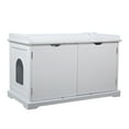 Cfowner Cat Washroom Storage Bench Wooden Litter Box Furniture ...