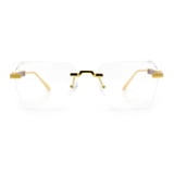 Retro Gangster Rapper Luxury Clear Lens Rimless Rectangle Fashion ...