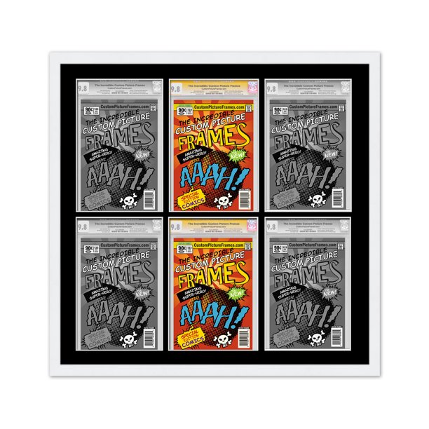 6 Comic Book Frame White Collage Comic Book Frame with Black Mat to ...
