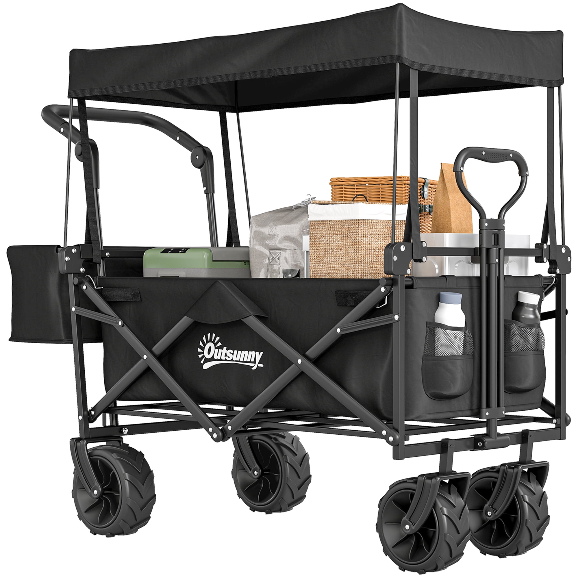 Click here for Outsunny 80l Folding Wagon Cart With Wheels  Heavy... prices