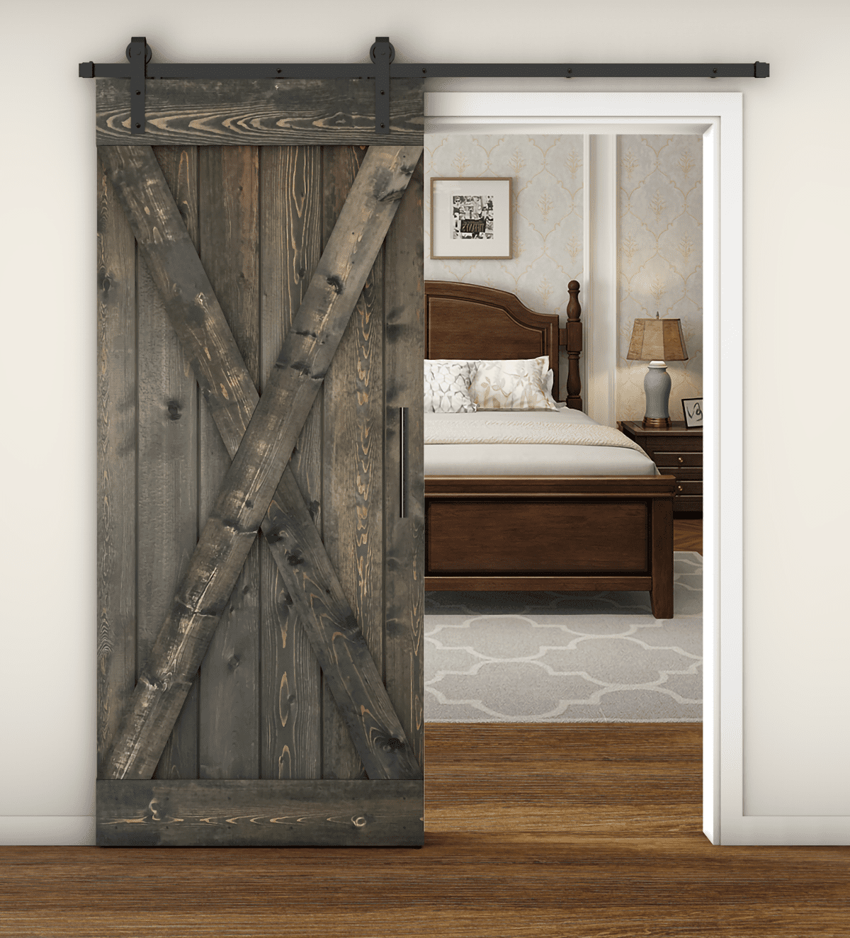 Essencaliy 36in x84in Solid Wood Barn Door, Made-in-USA Farmhouse ...