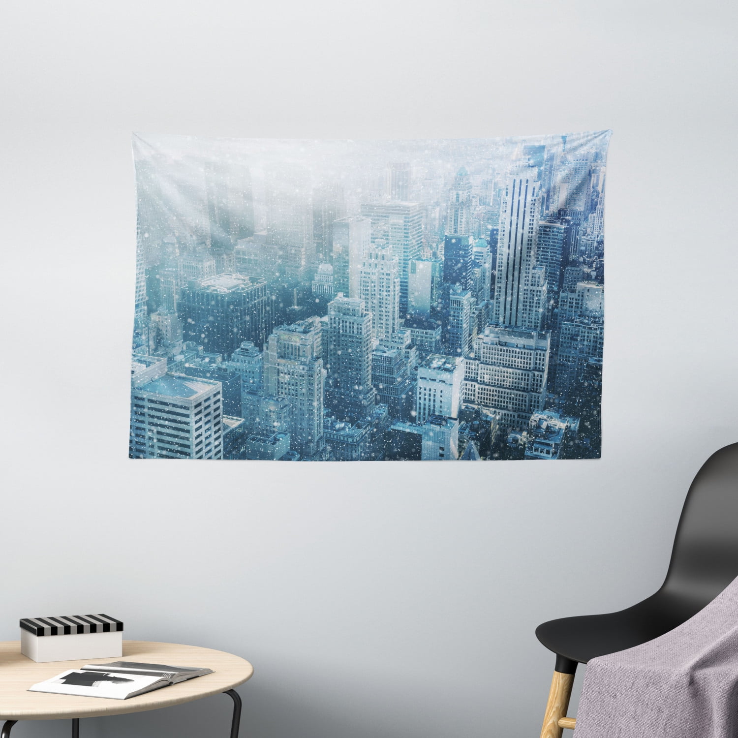 Winter Tapestry, Snow in New York City Image Skyline with Urban ...