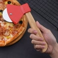 Pizza Cutter Wheel, Axe Shaped Stainless Steel Pizza Knife With Bamboo ...