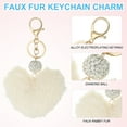 Uxcell Faux Fur Pom Pom Keychain Artificial Cute Puff Ball Keychain ...