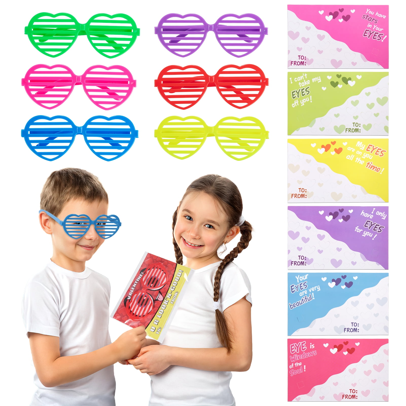 Shininglove 30 Pack Valentines Day Cards for Kids with Heart Shaped ...