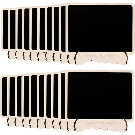 SHAR 20 Sets Mini Basic Wooden Chalkboard Boards (10*7.5cm, Rectangle ...