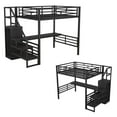 Aukfa Full Size Metal Loft Bed with Desk and Wardrobe, Staircase Loft Bed for Kids Teens - Black ...