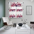 Abstract Floral Kitchen Curtains Valance and Tier Set Watercolor Red ...