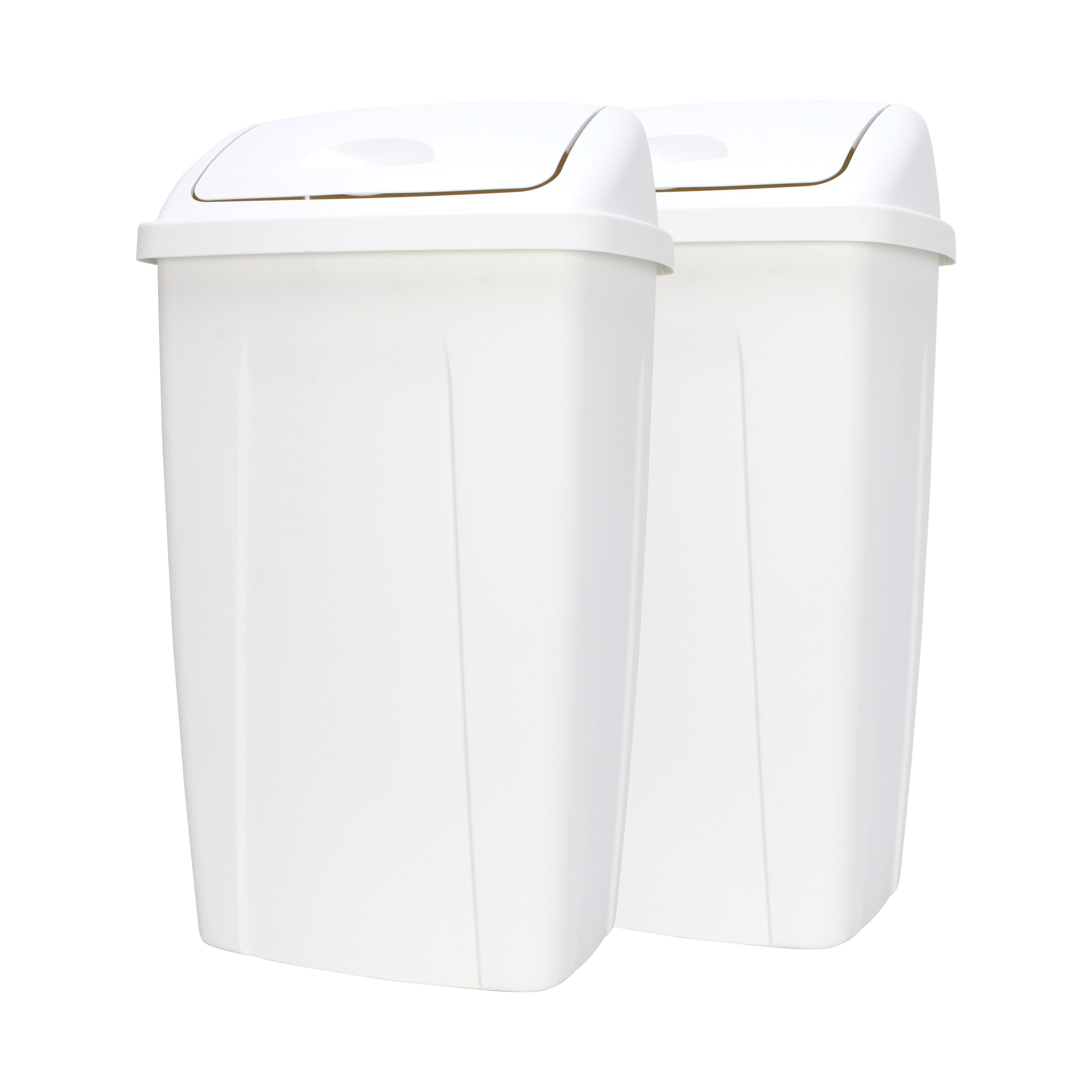 Brandclub - Mainstays 13 gal Plastic Swing Top Lid Kitchen Trash Can, 2 ...