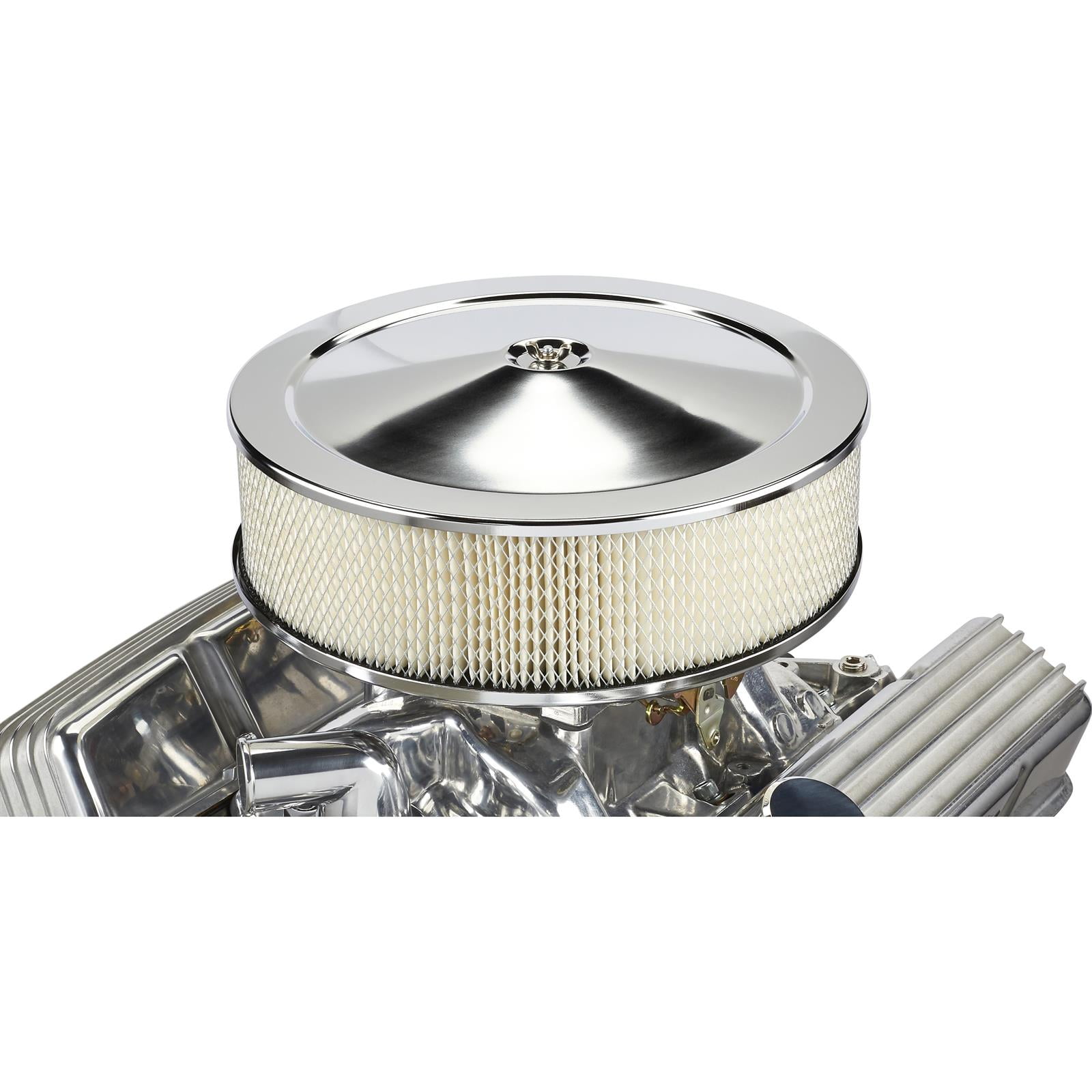 Chrome Deep Dish Performance Air Cleaner, 14 x 4 Inch, 4 Barrel Carb ...