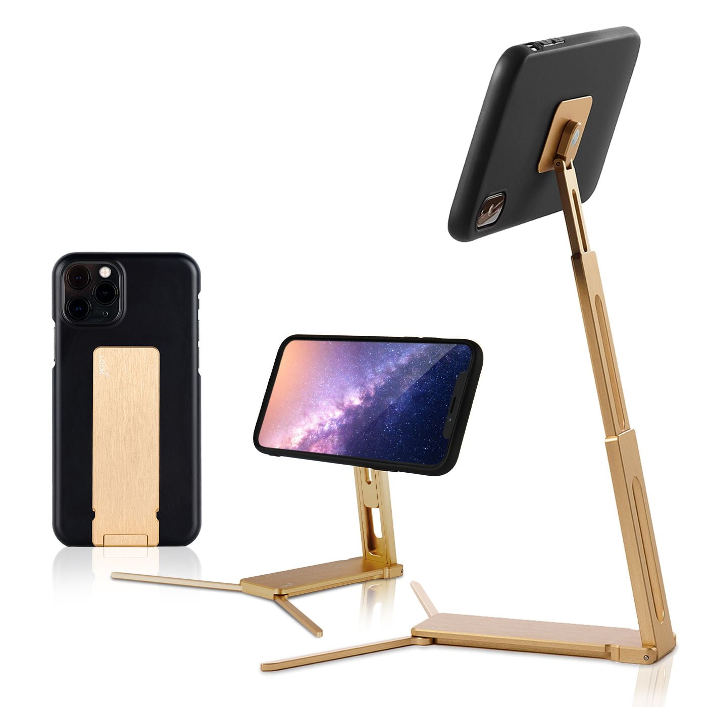 Lookstand + Detach Mount Gold Adjustable Cell Phone Stand Compatible ...