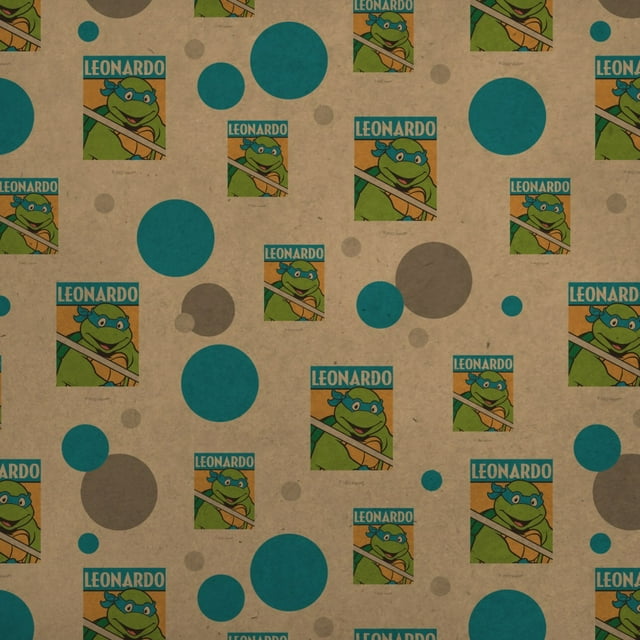 Teenage Mutant Ninja Turtles Leonardo Premium Kraft Gift Wrap Wrapping ...
