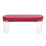 Clarity Contemporary/Glam Bench in Clear Acrylic and Pink Velvet by ...