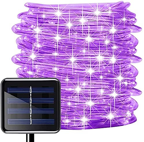 LINLIN Solar Rope String Lights, 8 Modes Copper Wire Rope Lights ...