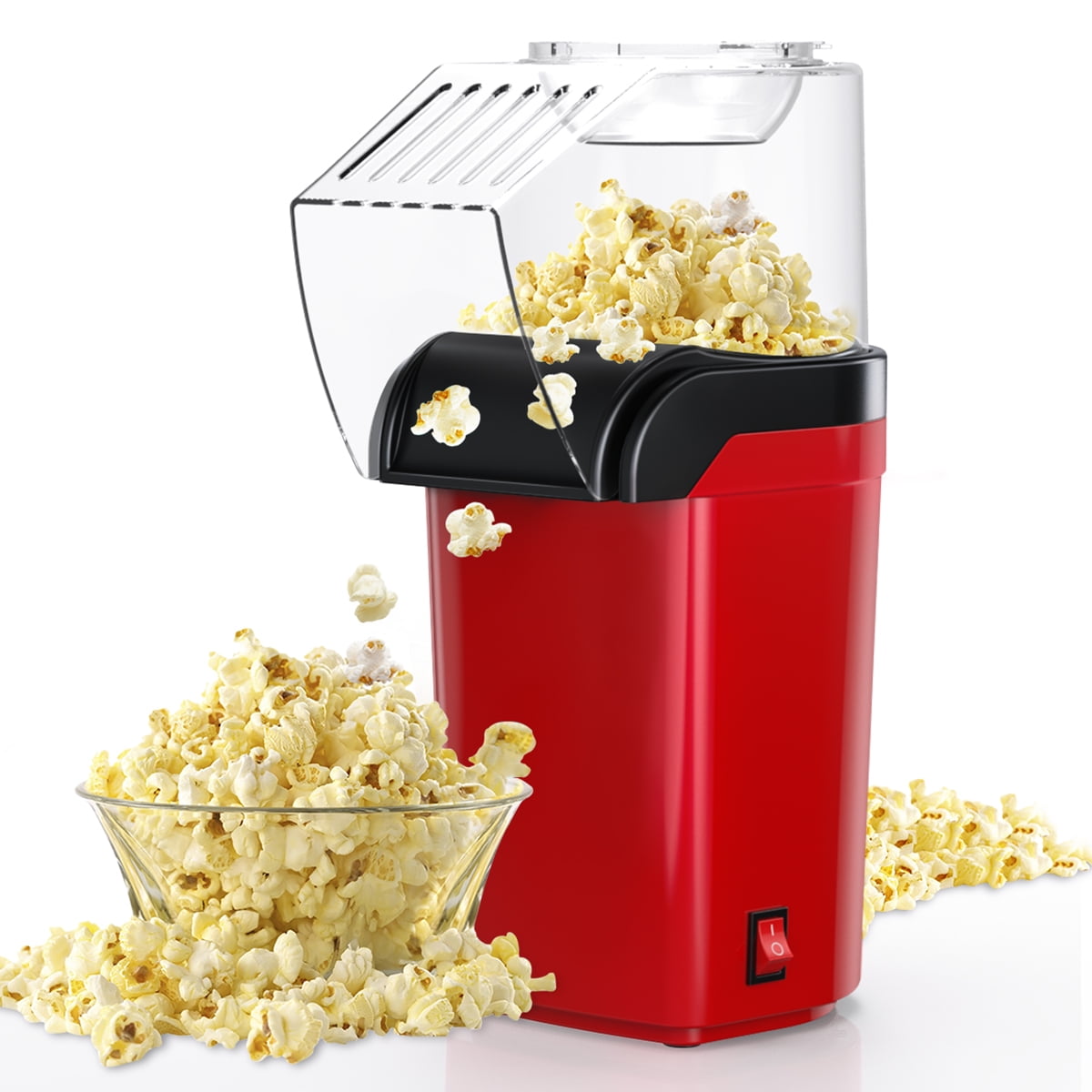 Hot Air Popcorn Popper Maker, 4-Quart Mini Popcorn Maker Machine with ...