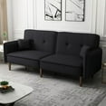Convertible Sleeper Sofa with Extra Side Pockets, Small Sofa Bed with ...