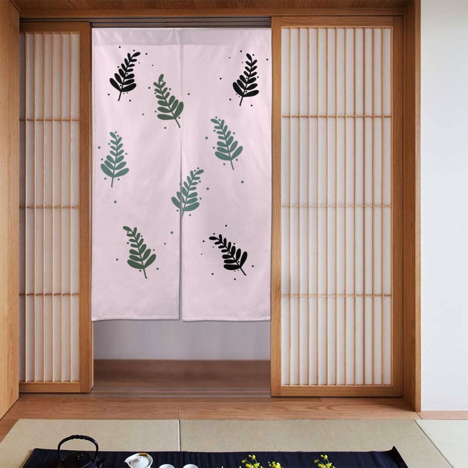 Doorway Drape Split Curtains, Bohemian Creatively Leaves Design Room ...