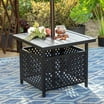 Patiojoy Rattan Wicker Steel Side Table for Outdoor Furniture Deck ...