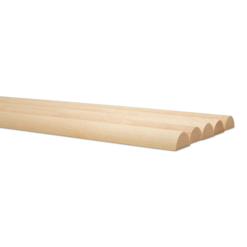 Split Wood Dowel Rods 12-inch x 3/4-inch, Pack of 100 Unfinished Fluted ...