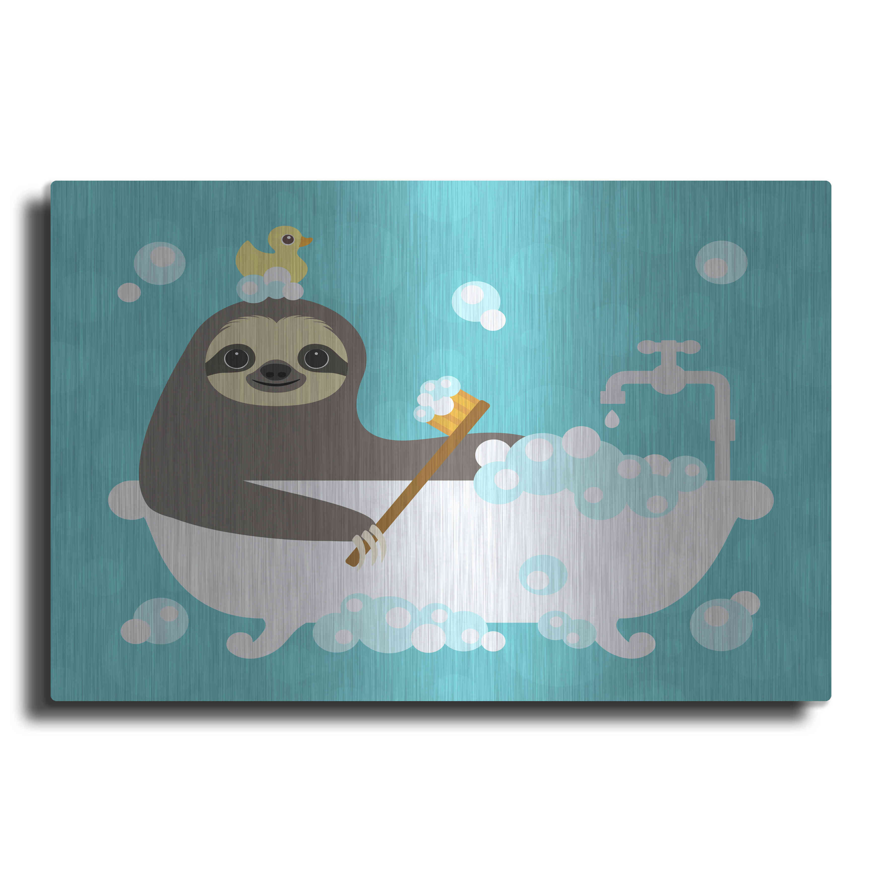 Luxe Metal Art 'Scrubbing Bubbles Sloth' by Nancy Lee, Metal Wall Art ...