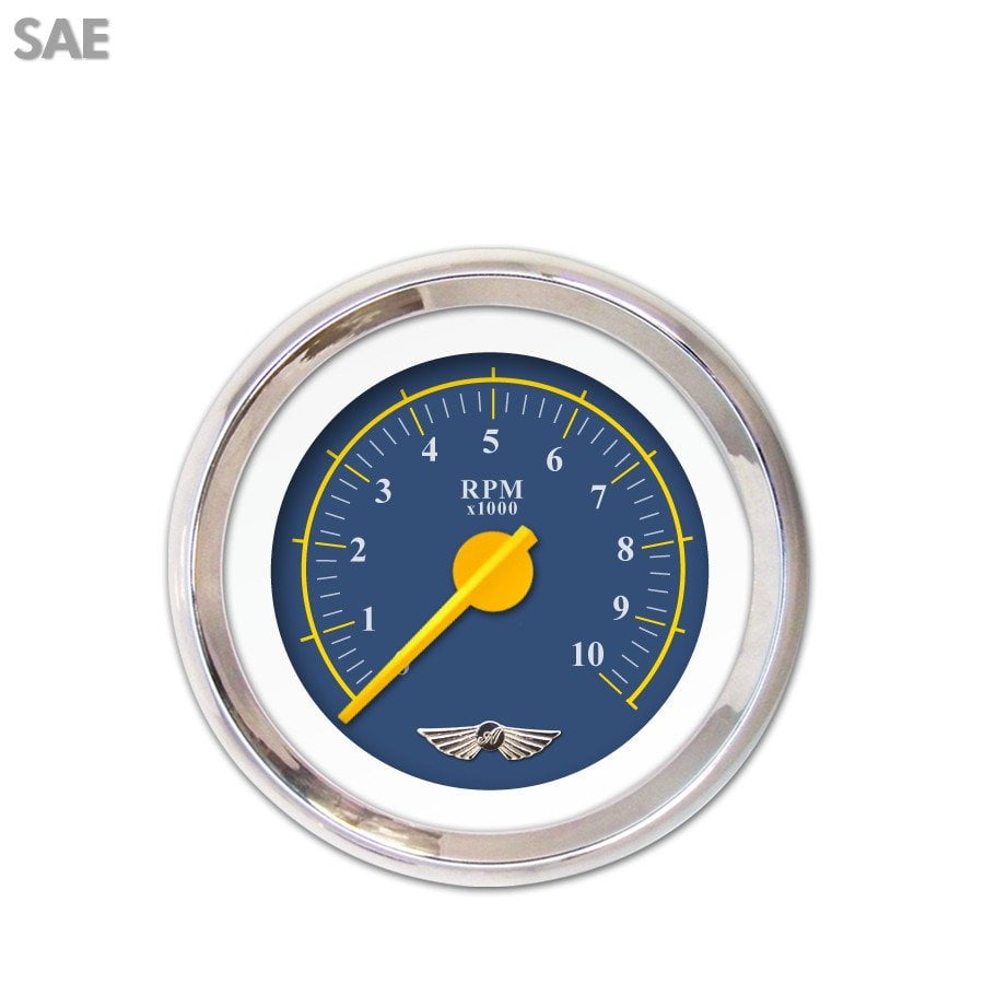 Tachometer Gauge with emblem - Omega Blue , Yellow Modern Needles ...