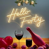 Neon Sign Aesthetic Custom Neon Sign Hello Forty 40th Birthday Gift ...