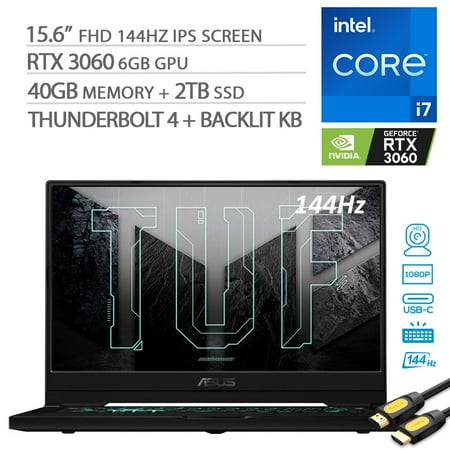 2021 ASUS TUF Dash F15 3060 Gaming Laptop, 144Hz FHD 15.6" 1080p, Intel ...