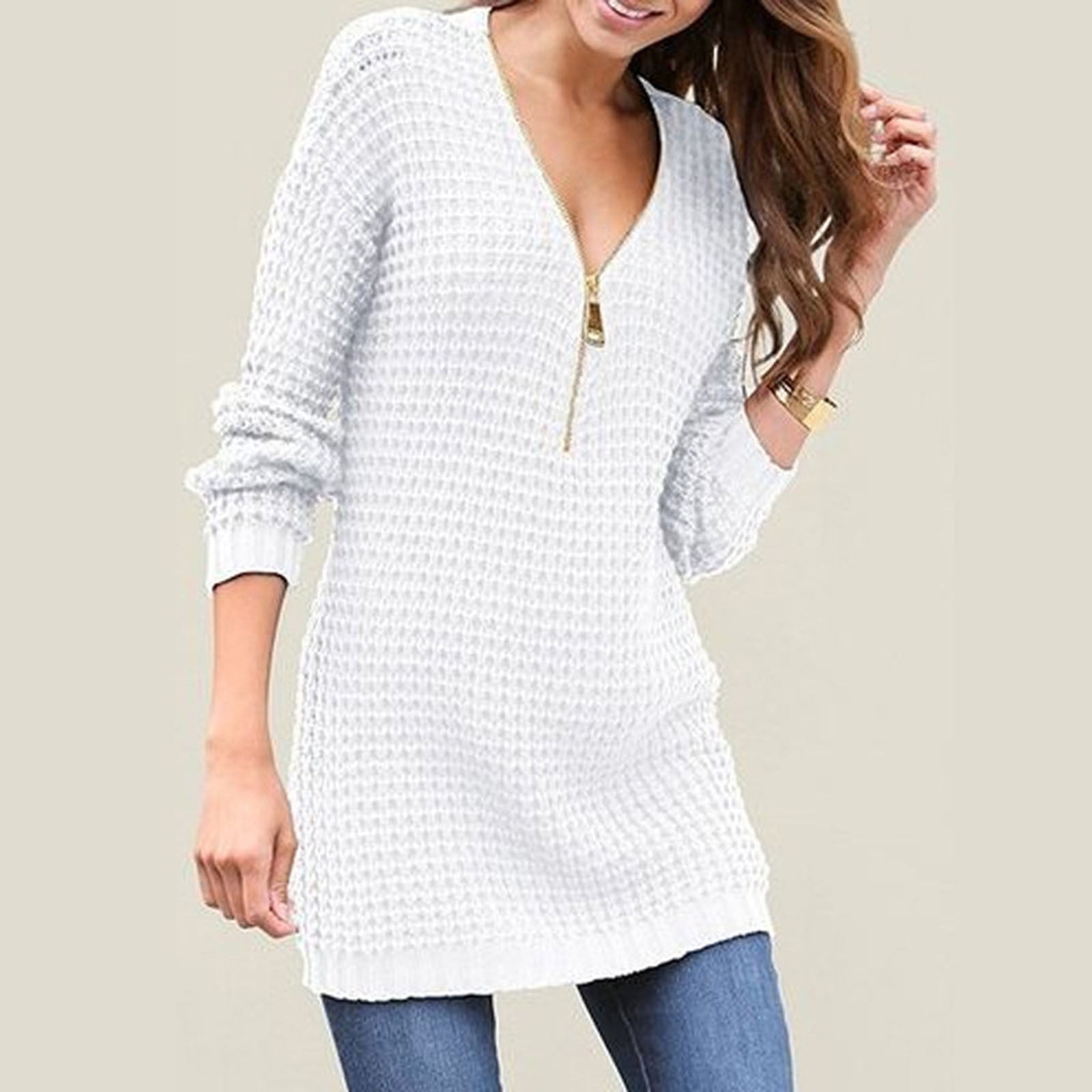 Sweaters For Women Clearance 7 Vsontor Fashion Women Solid V Neck