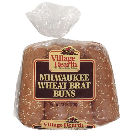 Village Hearth Milwaukee Wheat Brat Buns, 13 oz - Walmart.com - Walmart.com