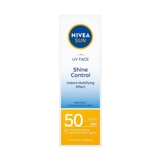 Protector solar NIVEA Sun UV, crema antibrillo facial SPF50, 50 ml ...