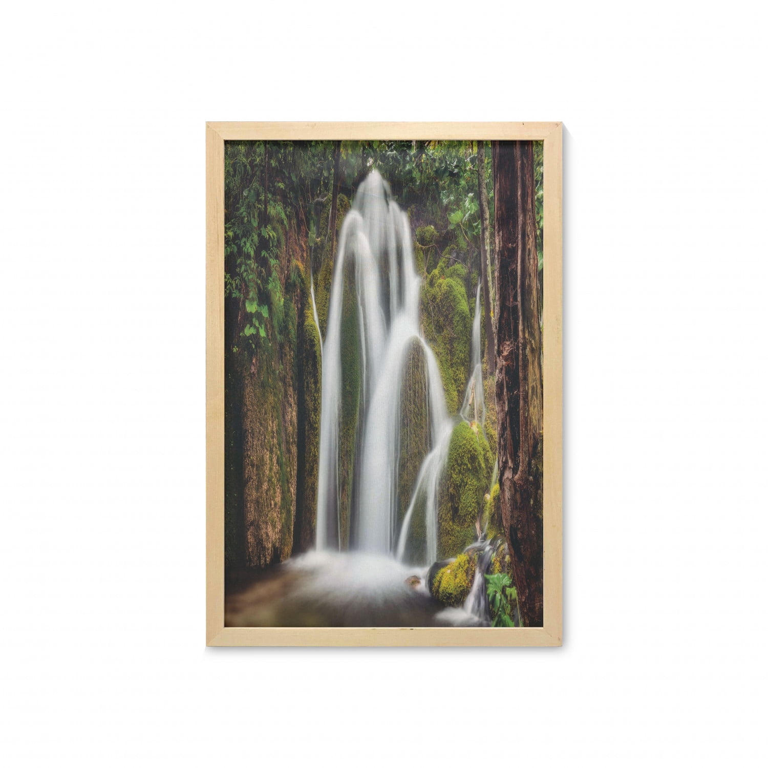 Waterfall Wall Art with Frame, Epic Waterfall down the Cliffs Deep in ...
