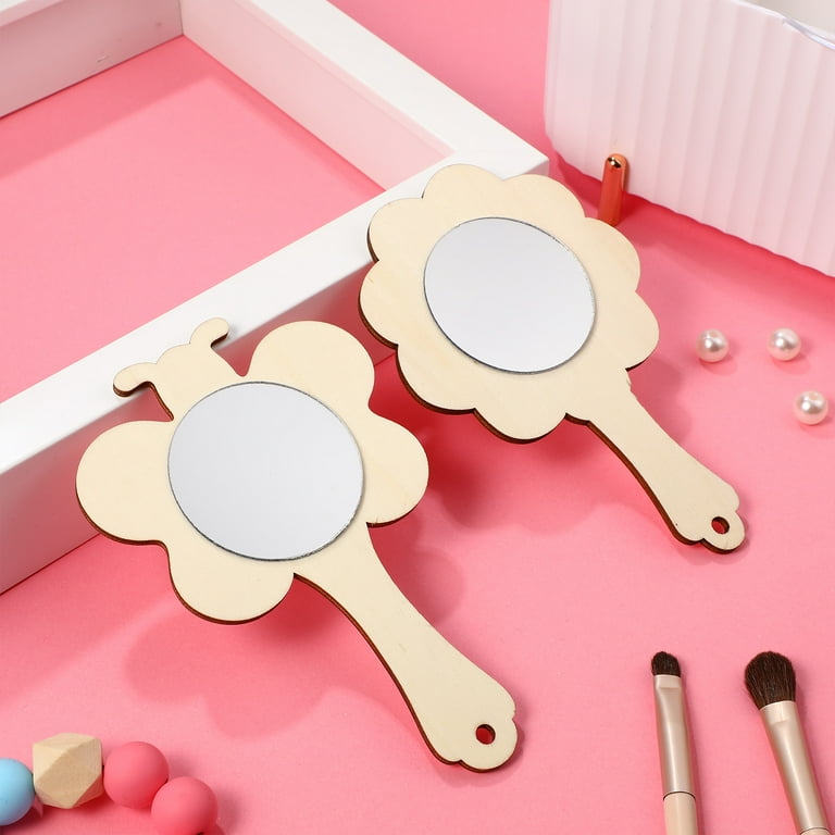 Craft Mirrors Unfinished Wood Kidcraft Playset DIY Painting Mirrorshandheld Small Child Wooden 18 Pcs