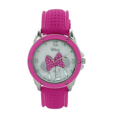 Disney - Disney Women's Mini Mouse Watch w/ MOP Dial & Hot Pink Strap ...