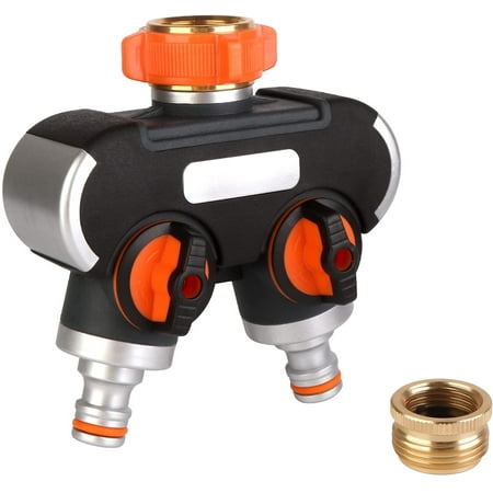 FanShow 2-way diverter: 3/4" and 1/2" Y with faucet adapter, lockable ...