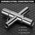 4 Way Sillcock Water Key, 1/4", 9/32", 5/16", 11/32" Steel Multi ...