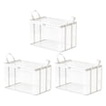 3pcs-Large Clear Thick Plastic Storage Box with Hinged Lid, Heavy Duty ...