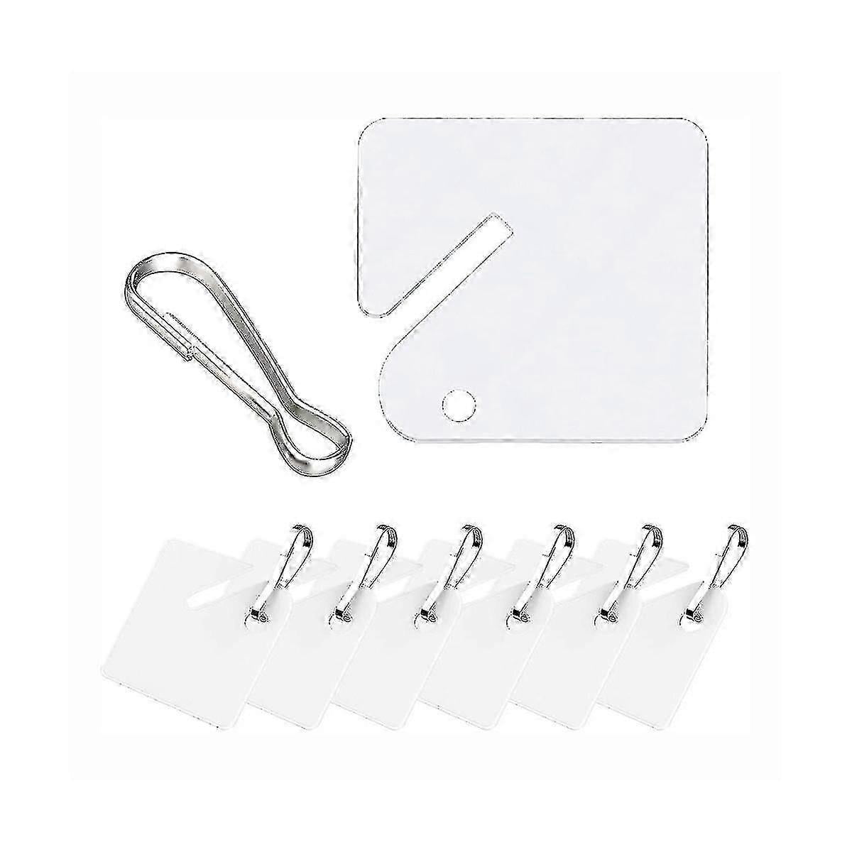 100 Pcs Key Tags White Plastic Hanging Tags With Metal Snap Hooks, Tags ...