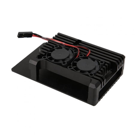 Heat Dissipation Case Black Aluminum Alloy Enclosure Double Fan Design ...