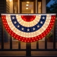 3x6 Ft LED Patriotic Bunting Banner Half Fan American Flag with Zip ...