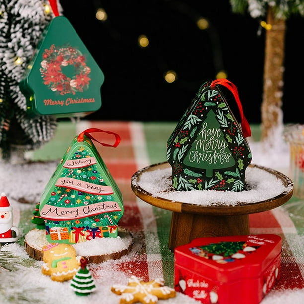 Tinplate Gift Box House-shaped Lightweight Candy Christmas Pendants ...