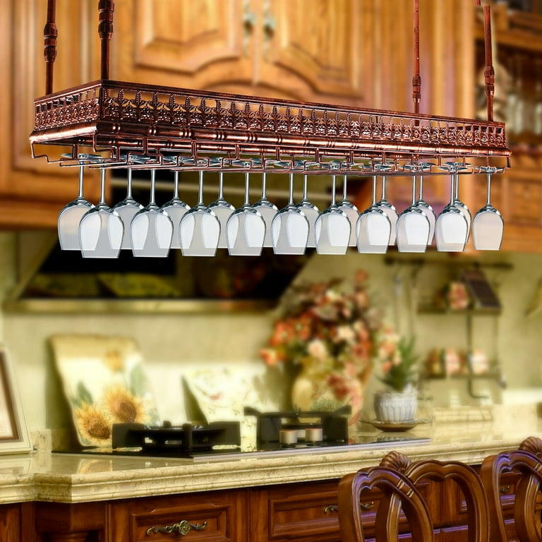 Ceiling Mounted Hanging Wine Glass Rack | Shelly Lighting